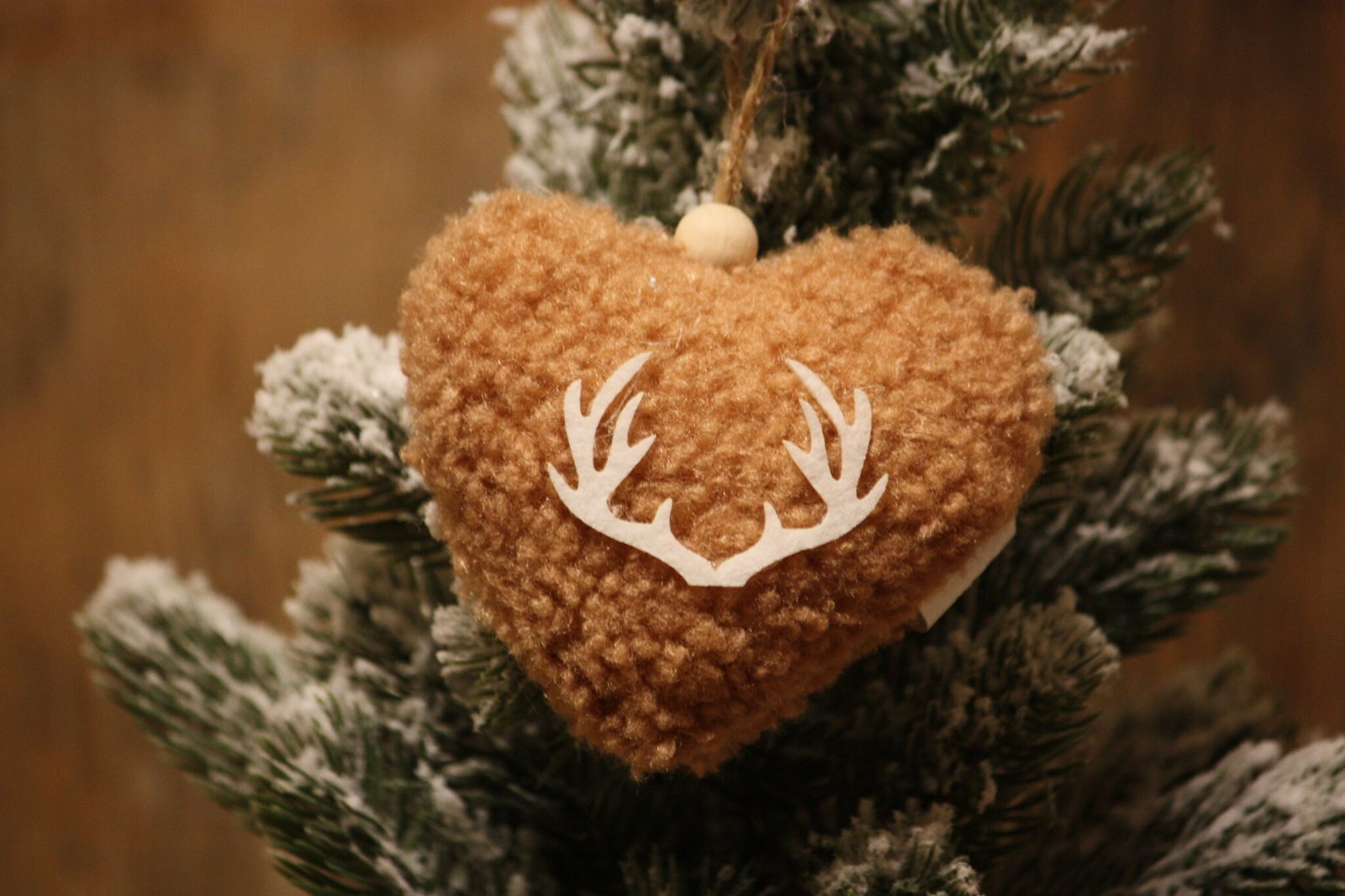 Suspension de noël – Mon coeur de noël avec des bois de cerf couleur ...